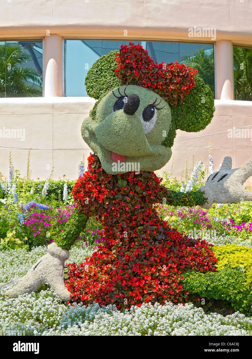 Minnie Mouse, topiary at Epcot, Disney World, Florida, USA Stock Photo ...