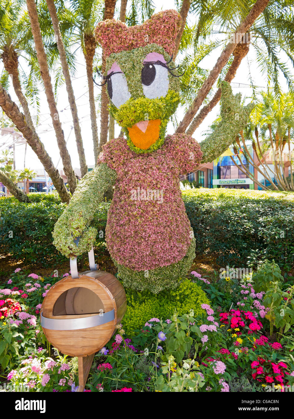 Daisy Duck, topiary at Epcot, Disney World, Florida, USA Stock Photo ...