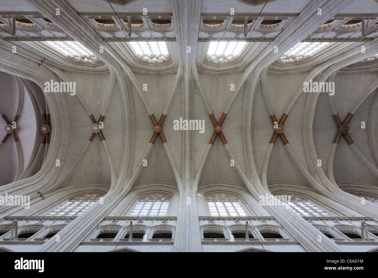 Church ceiling architecture, typical interior for gothic style. Europe ...