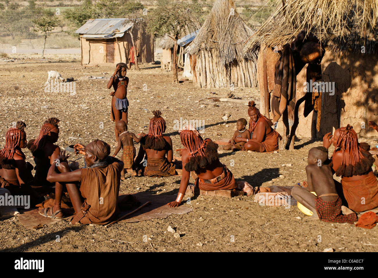 Himba people in their village near Opuwo, Namibia Stock Photo - Alamy