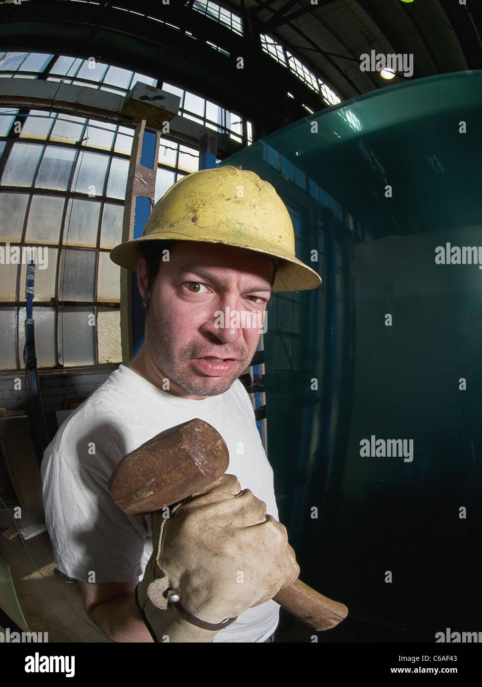 Angry construction hammer hi-res stock photography and images - Alamy
