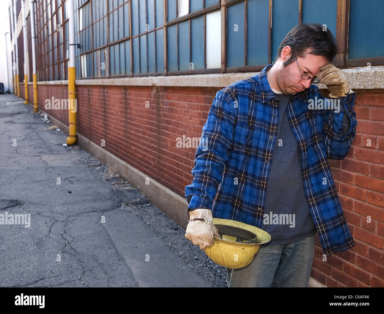 Unemployed Depressed Worker Stock Photo - Alamy