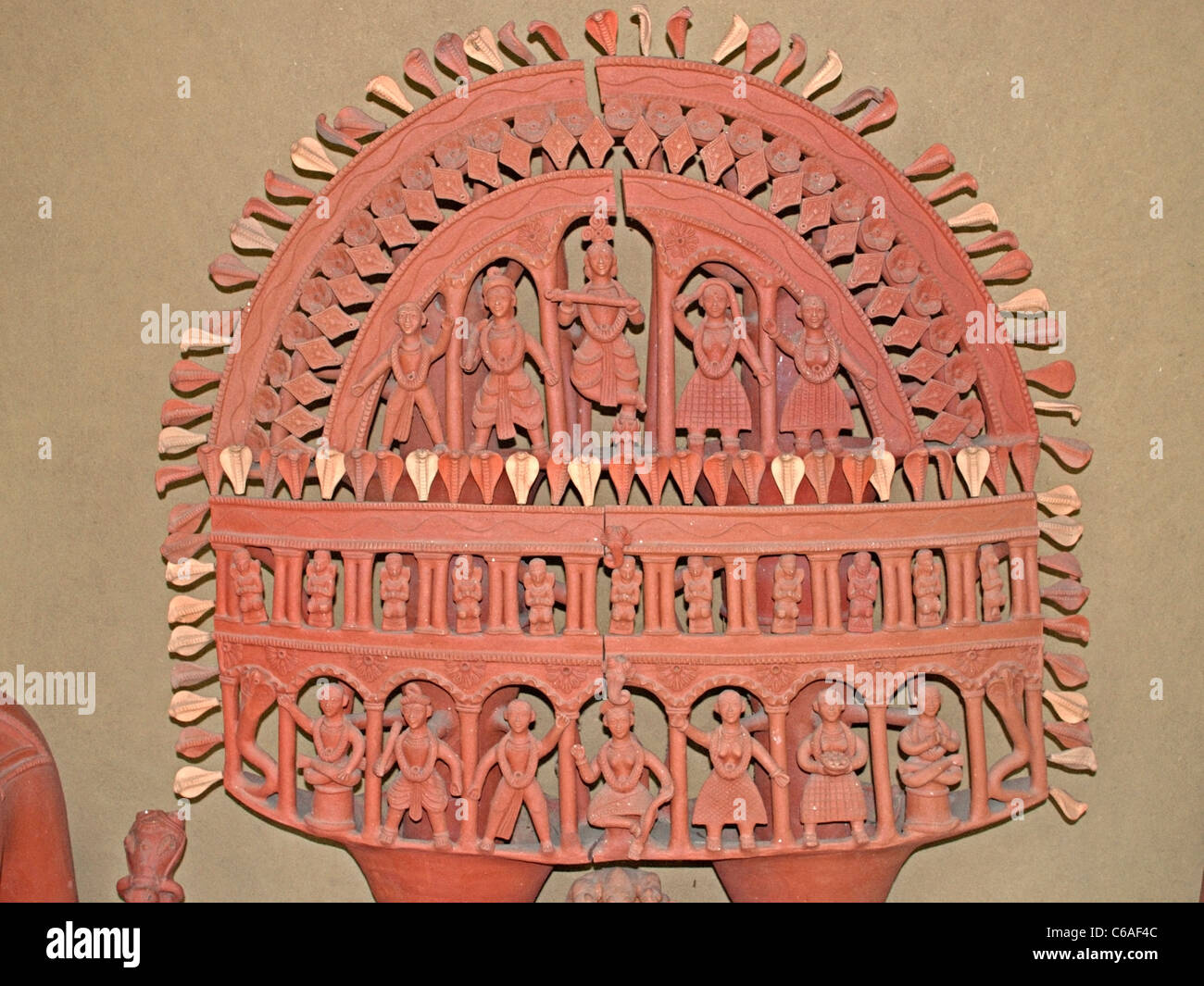 Terracotta sculpture displayed in a museum, Madhya pradesh, India Stock ...
