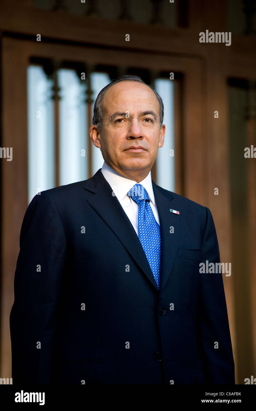 President Felipe Calderon at Los Pinos Stock Photo - Alamy