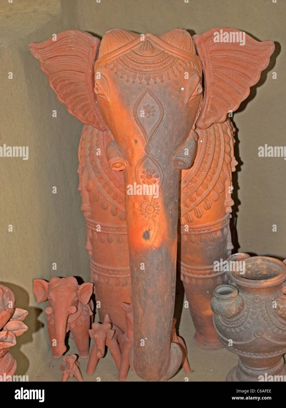 Terracotta Sculpture Displayed In Museum High Resolution Stock ...