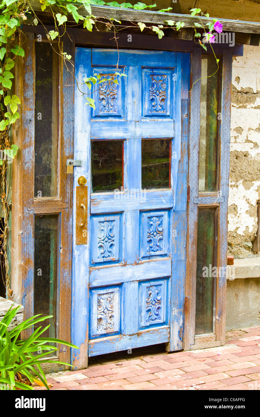 Blue door in Harmony, California Stock Photo - Alamy