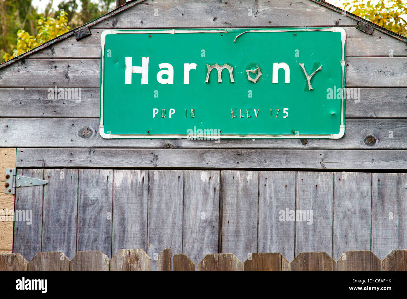 Harmony California sign Stock Photo - Alamy