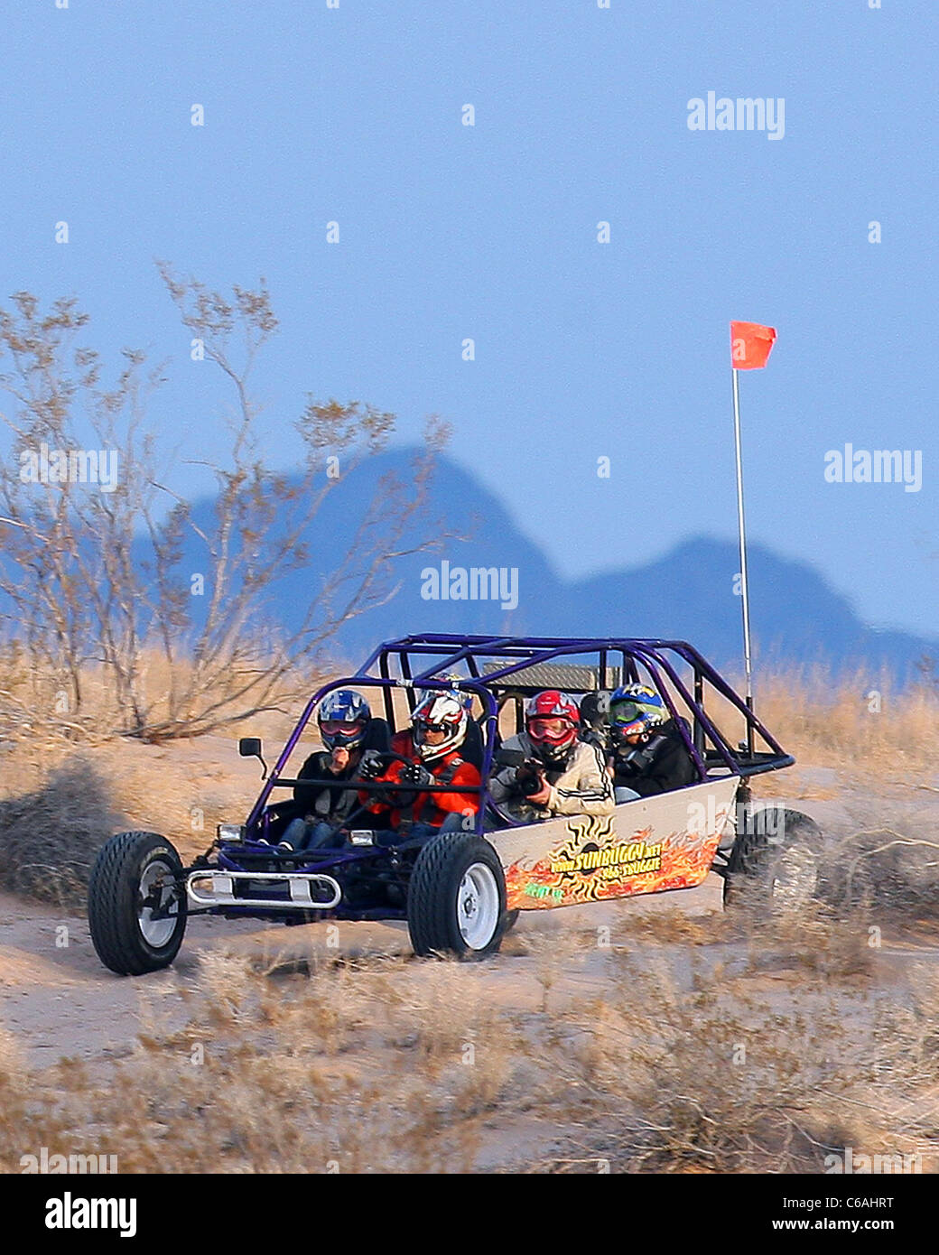 Katie Price and Alex Reid take a ride in a dune buggy around the Nevada ...