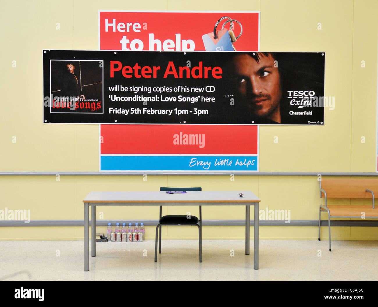 Peter Andre poster at Tesco Chesterfield where he has been signing ...