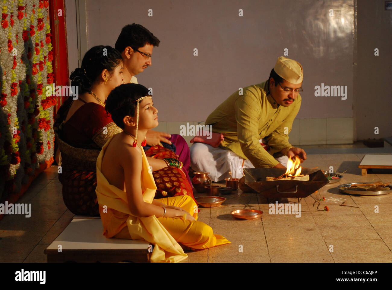 in india bramin celebrating munj Stock Photo - Alamy