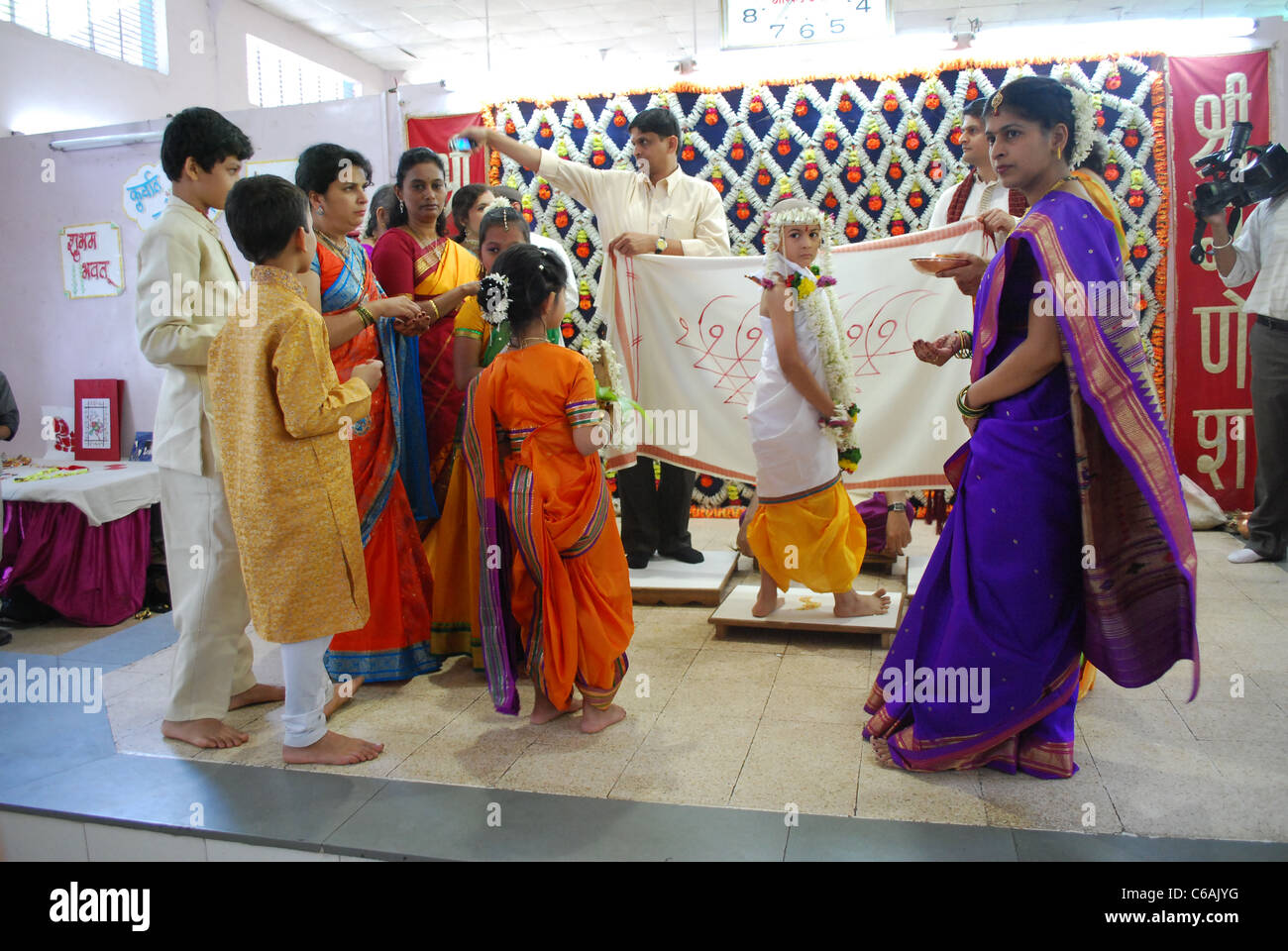 in india bramin celebrating munj Stock Photo - Alamy