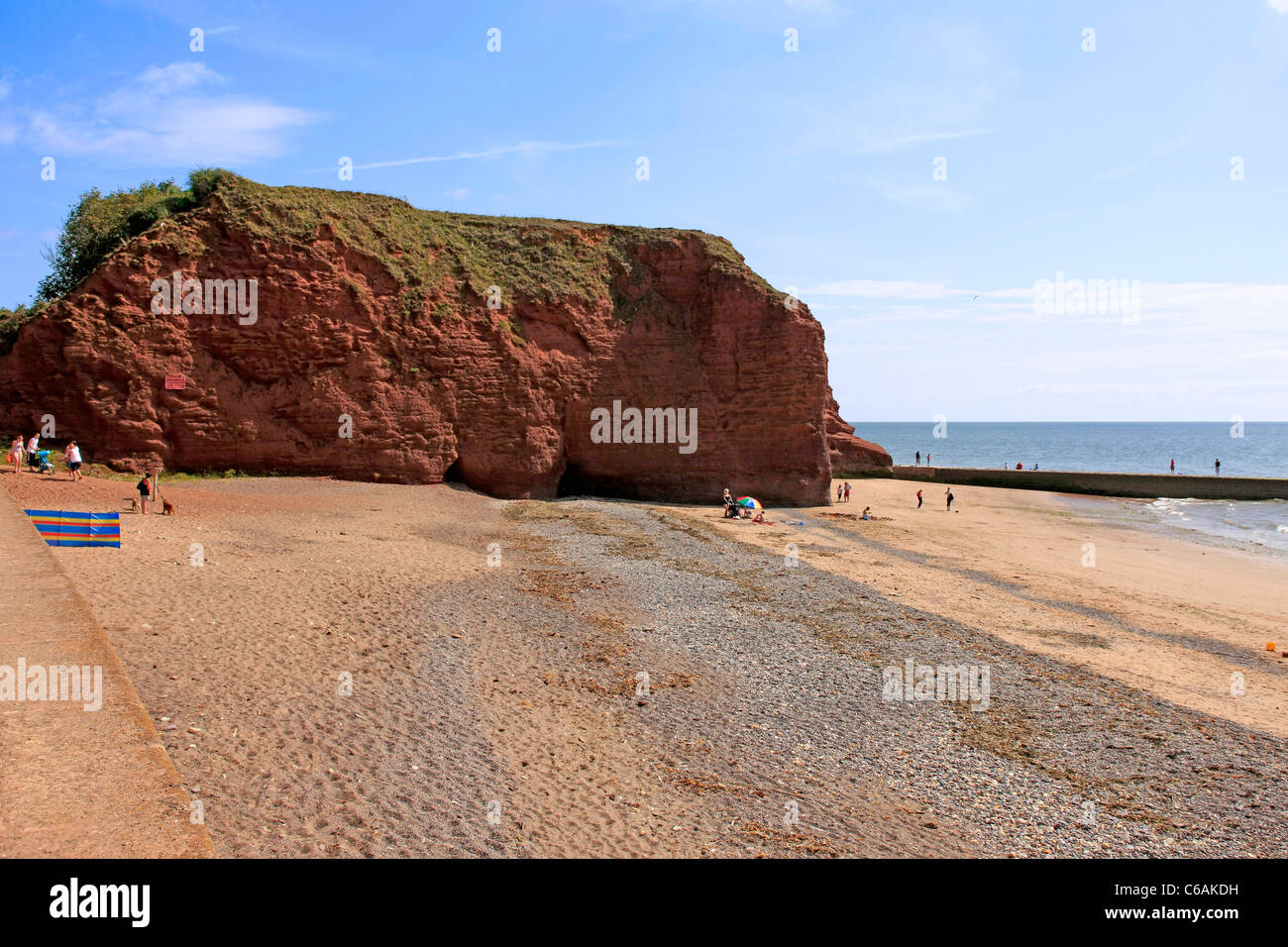 Red Rock Beach and Langstone Rock at Dawlish Warren in Devon Stock ...