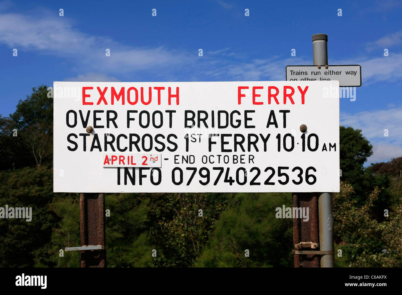 Exmouth Ferry Signpost in Devon Stock Photo - Alamy