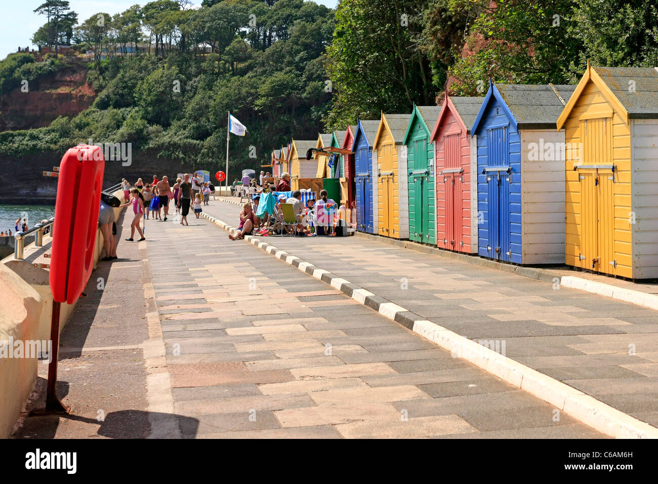 Colorful beach huts at Coryton Cove Dawlish in Devon Stock Photo - Alamy