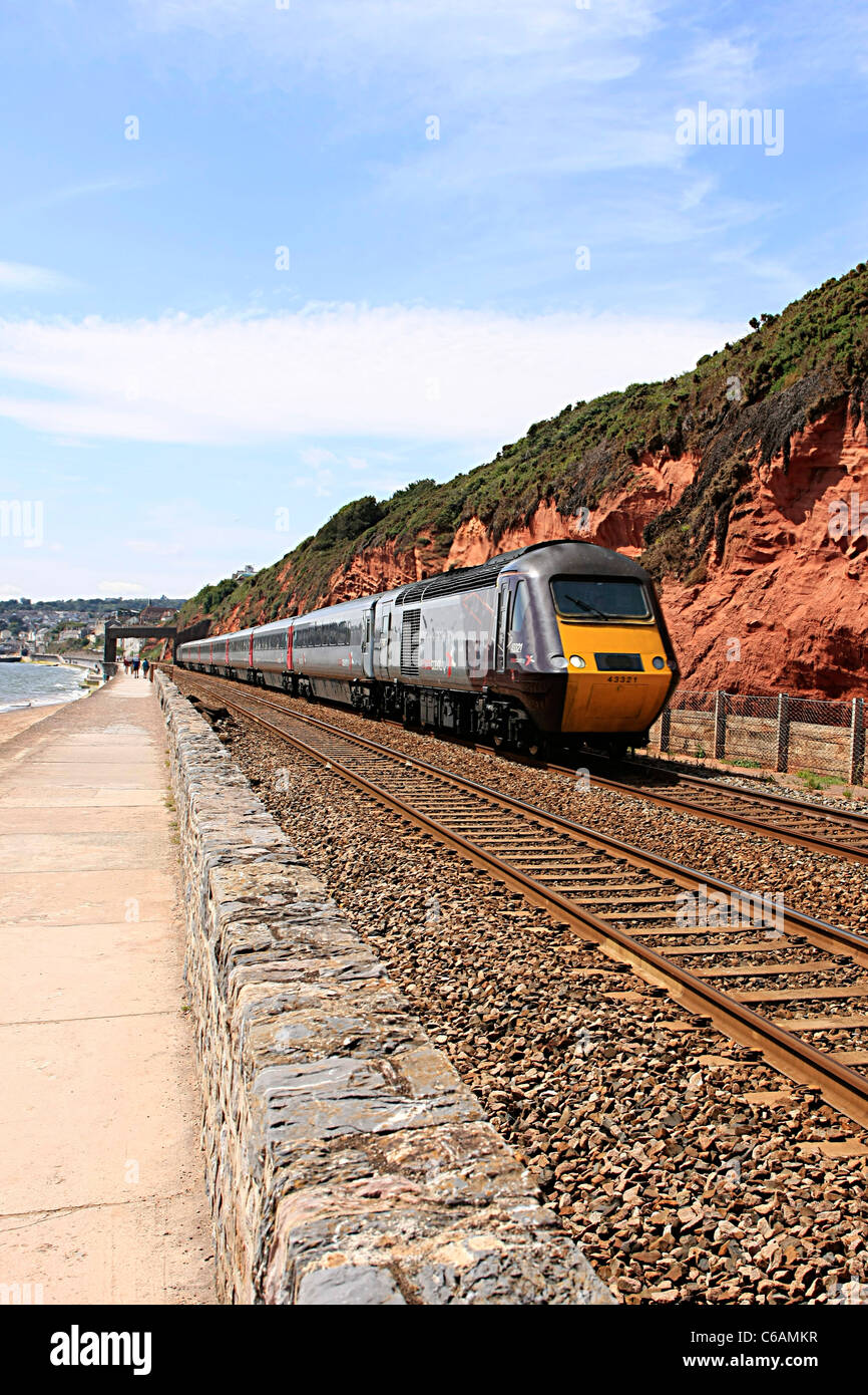A Cross-Country Inter-City 125 Train at Dawlish in Devon Stock Photo ...