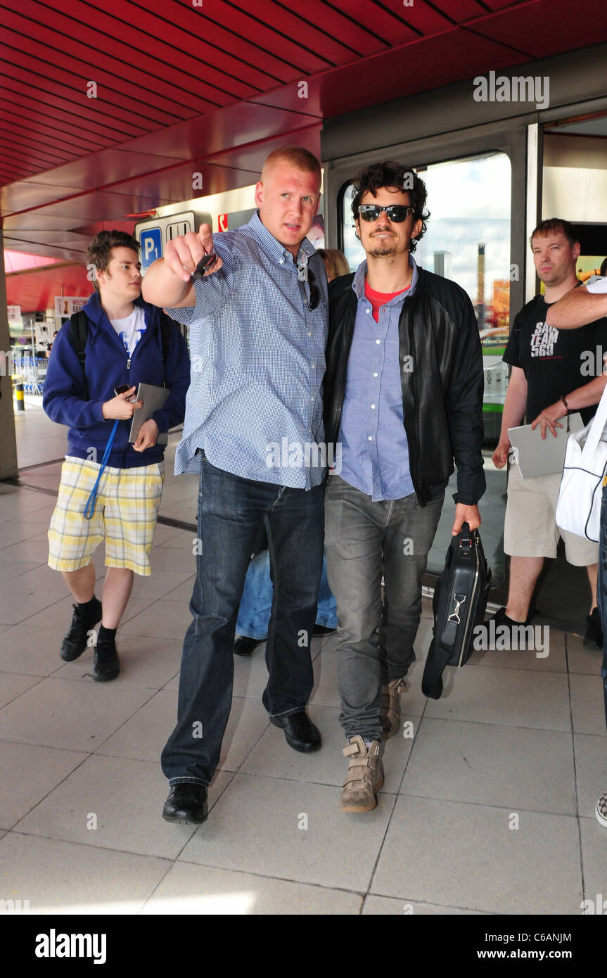 Orlando Bloom, the new face of Hugo Boss, arriving at Tegel Airport on ...