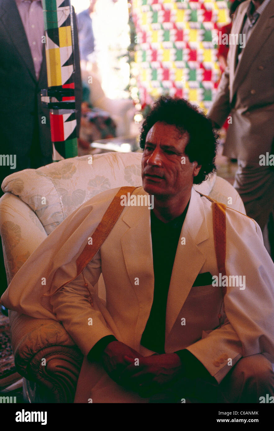Libyan President Muammar Gaddhafi during celebrations in Tripoli ...