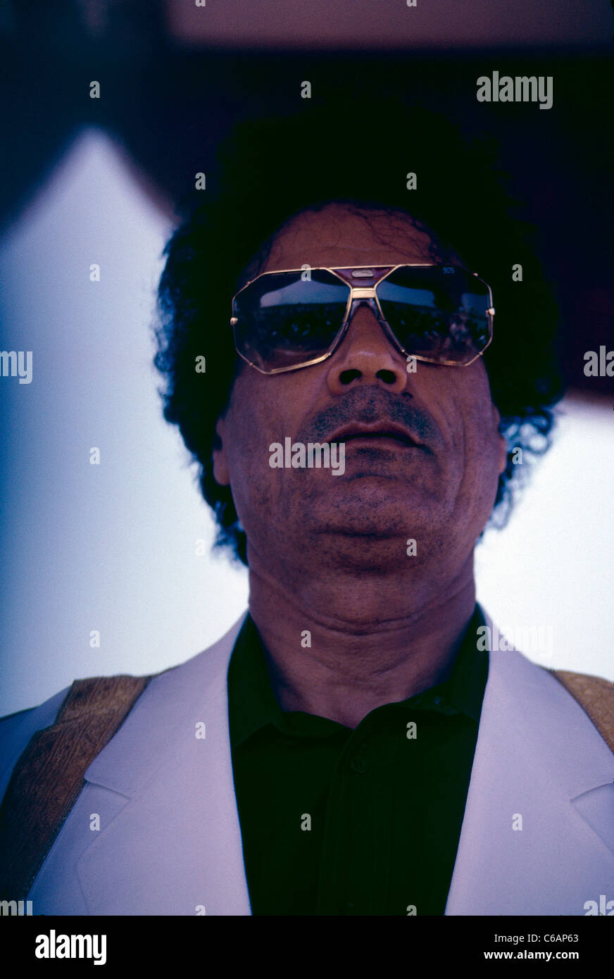 Libyan President Muammar Gaddhafi during celebrations in Tripoli ...