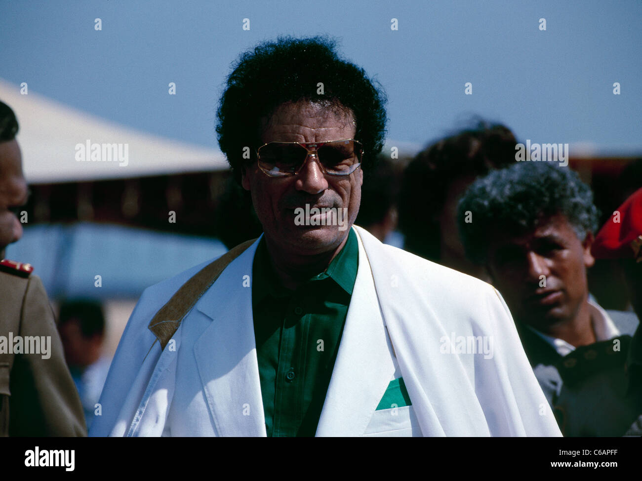 Libyan President Muammar Gaddhafi during celebrations in Tripoli ...