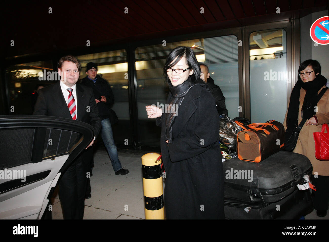 Yu Nan arriving on flight from Frankfurt at Tegel Airport. The "Speed ...