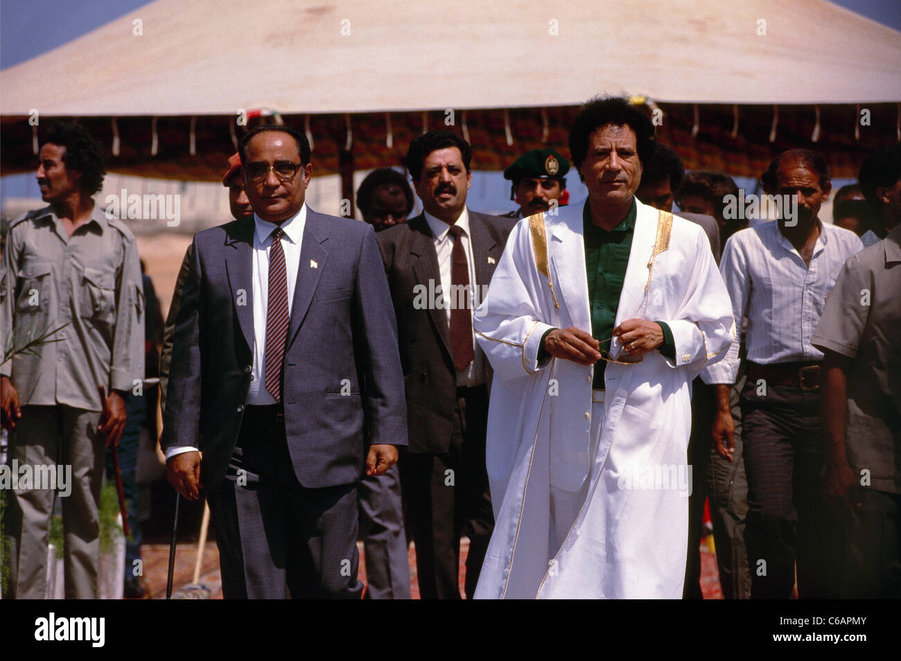 Libyan President Muammar Gaddhafi during celebrations in Tripoli ...