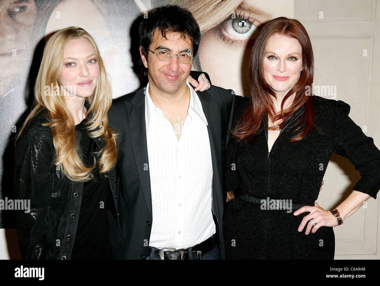 Amanda Seyfried, Atom Egoyan, Julianne Moore Photocall for the film 'Chloe' at the Four Seasons ...