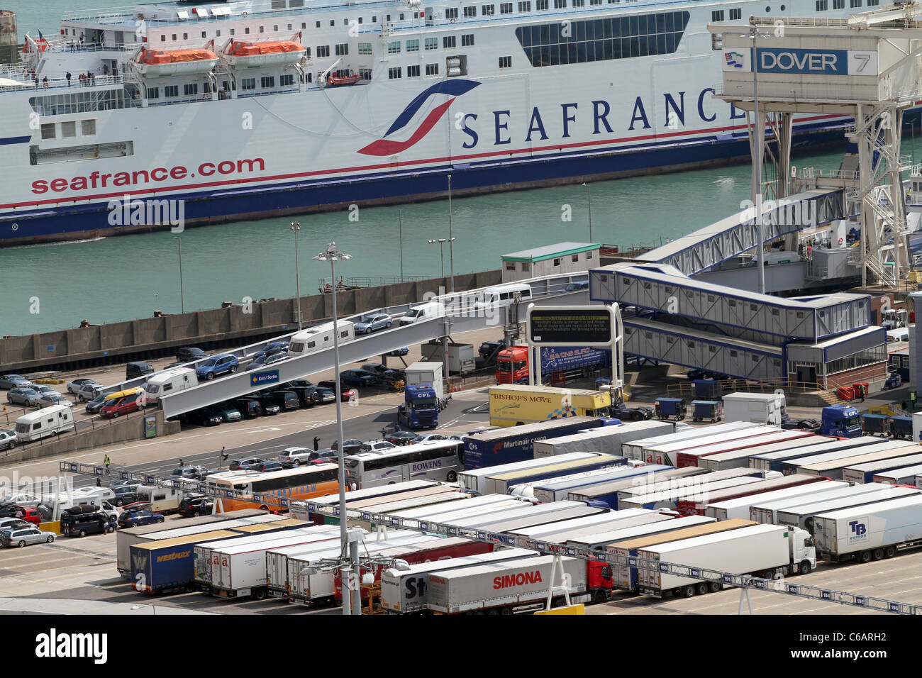 Tourists, caravans and lorries using Dover ferry terminal to sail ...