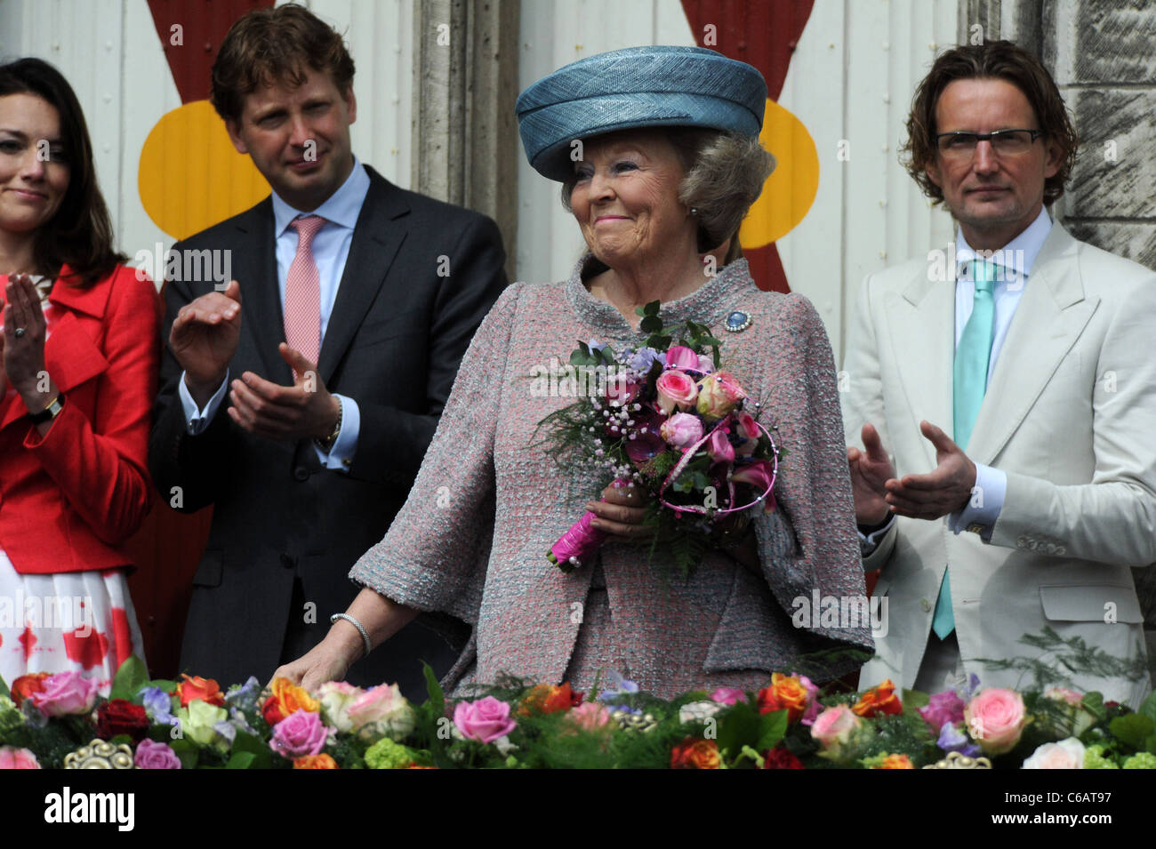 Queen Beatrix of the Netherlands and the dutch royal family celebrates ...