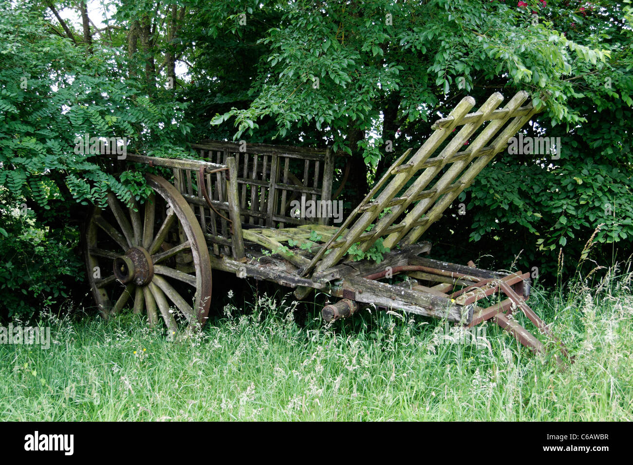 old hay wagon (Normandy, France Stock Photo - Alamy