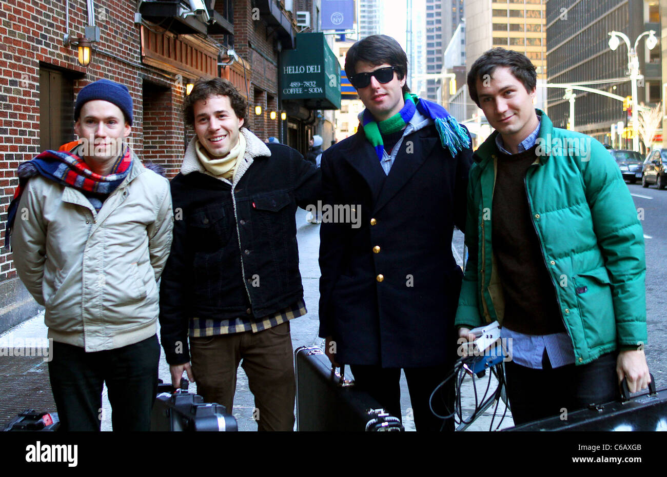 The Soft Pack outside the Ed Sullivan Theater for the 'Late Show With ...