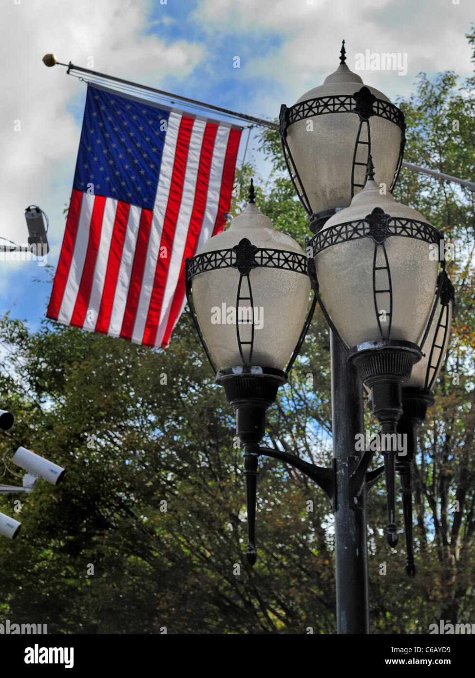 USA flag and security cameras Stock Photo - Alamy