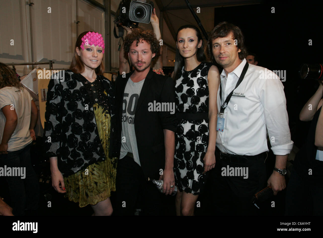 Barbara Meier, Marcel Ostertag, model, Andre Martens - Backstage ...