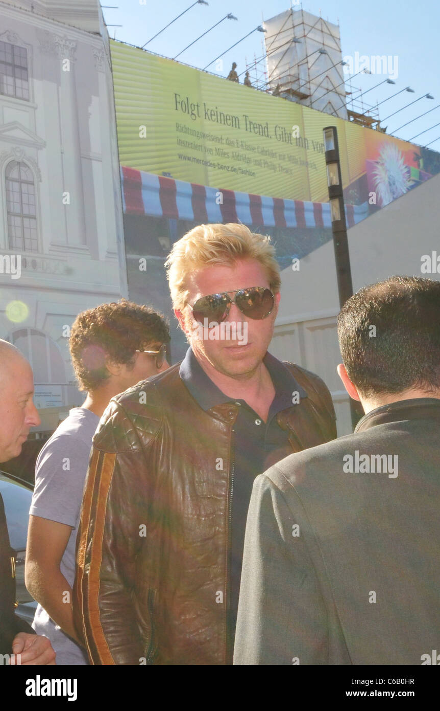 Boris Becker and his son Noah at Hotel de Rome at Mercedes Benz Fashion ...