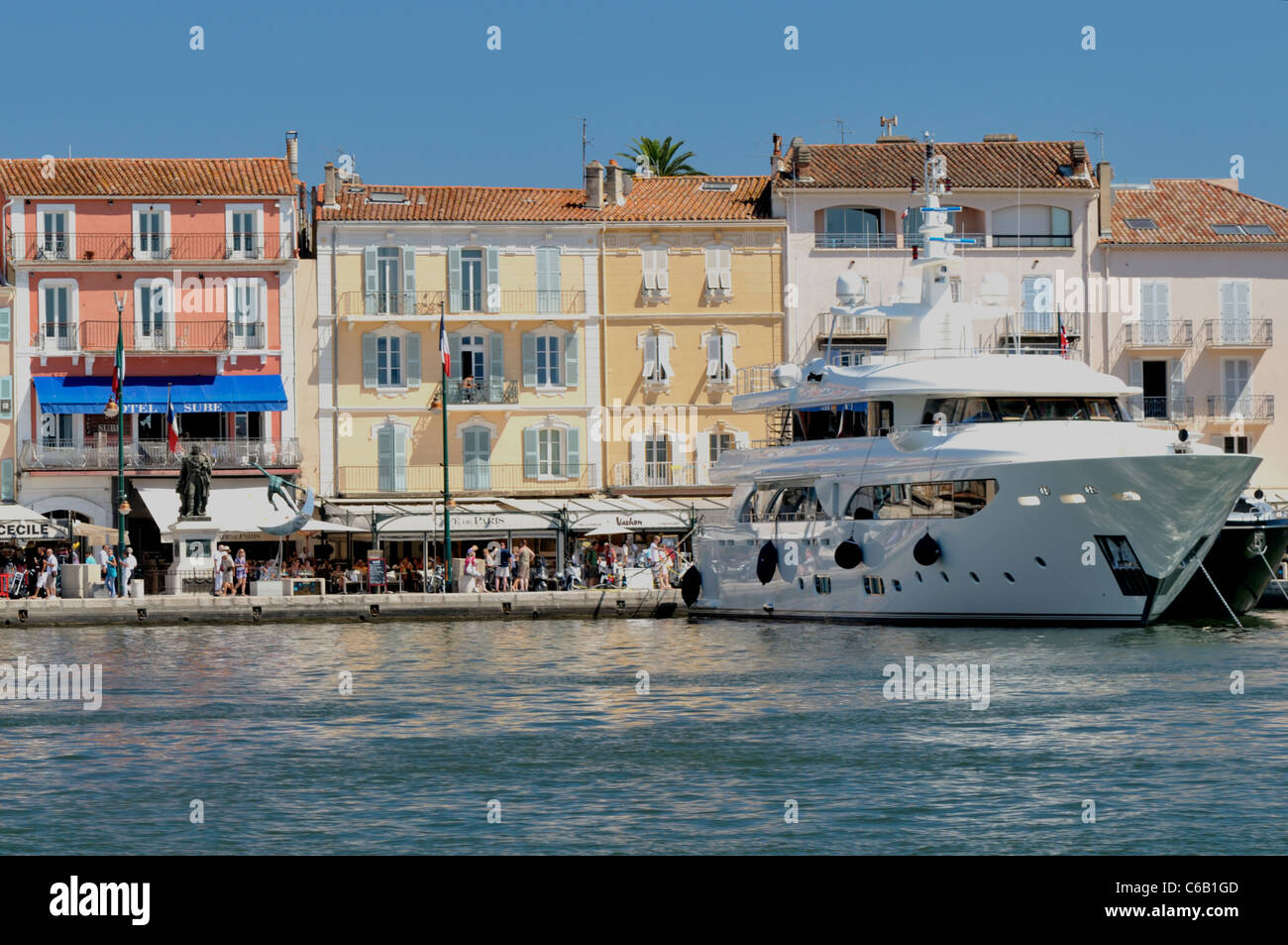 Saint Tropez on the coast of French Riviera -view of the port and boats ...