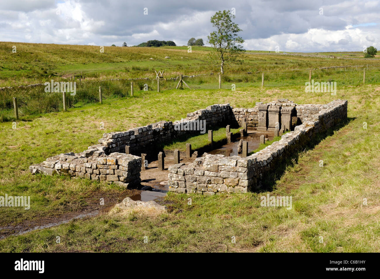 Temple of Mithras, Carrawburgh, Hardian's Wall Stock Photo - Alamy