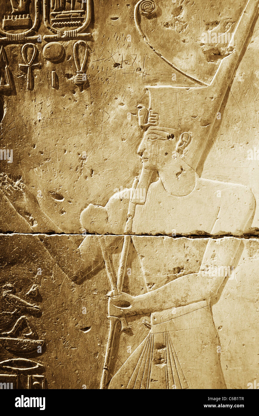 The hieroglyphs in temple of seti i hi-res stock photography and images ...
