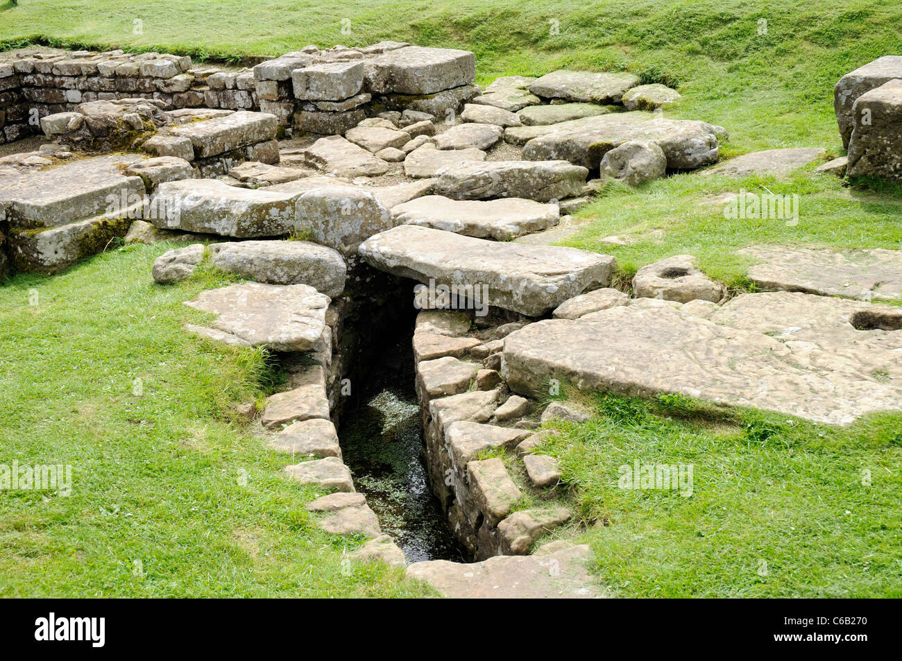 Roman drain at Chesters Fort, on Hadrian's Wall, England Stock Photo ...