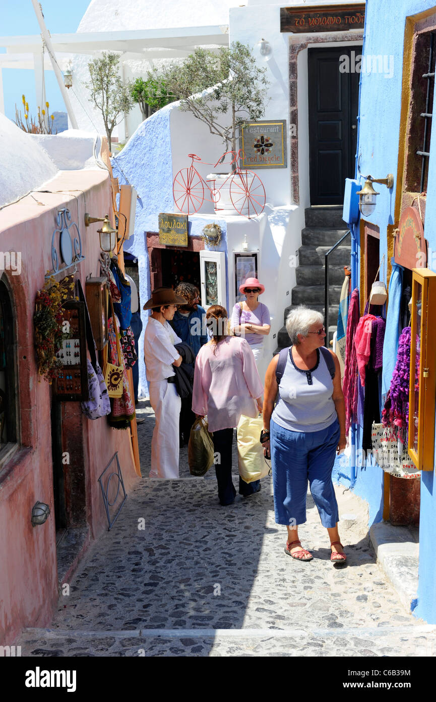 Shopping Oia Santorini Greece Island Mediterranean Cruise Aegean Stock Photo - Alamy