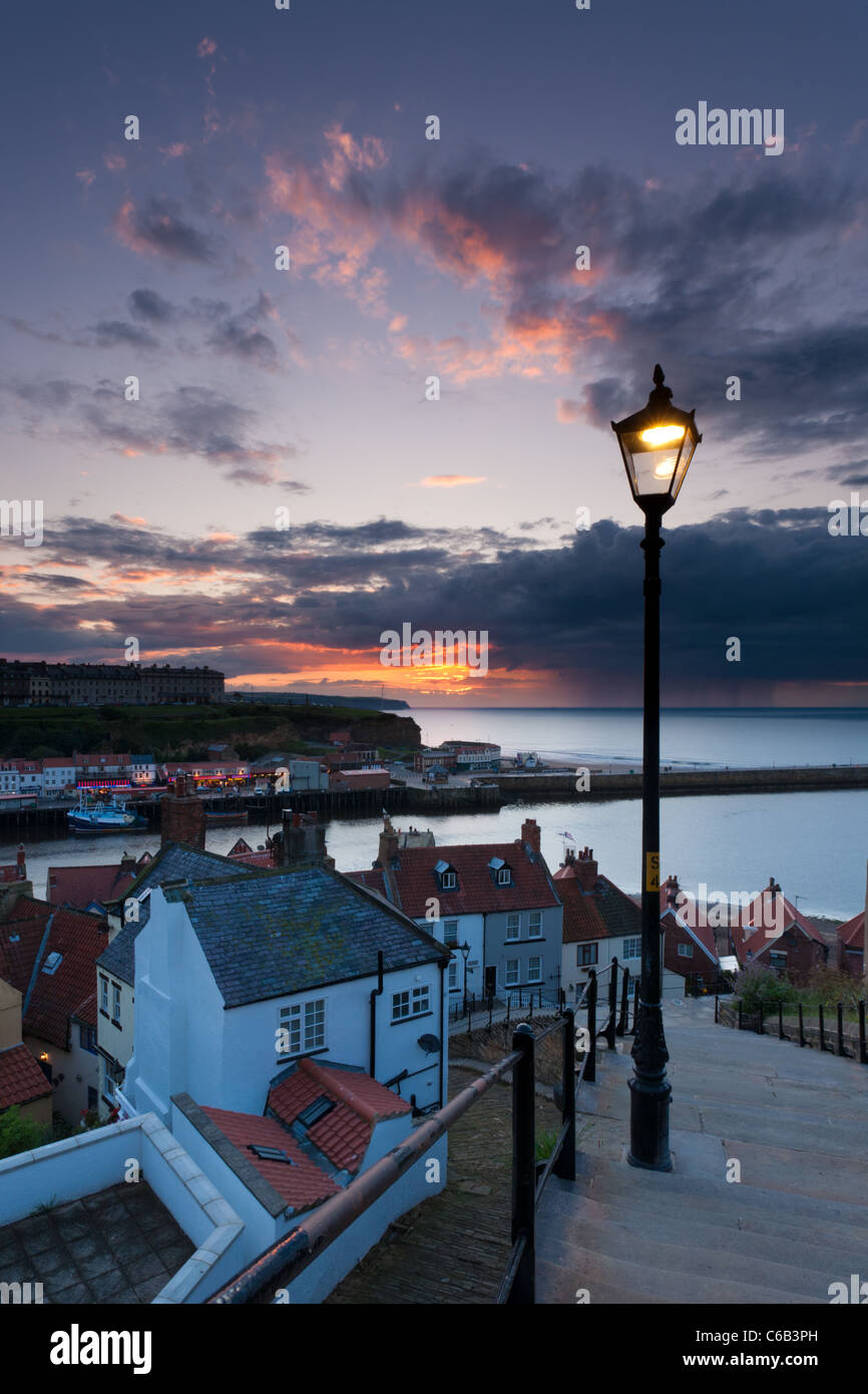 Whitby pier sunset hi-res stock photography and images - Alamy