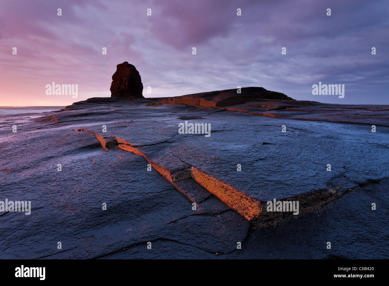 Sunset Colours and Black Nab, Saltwick Bay, Whitby, North Yorkshire ...