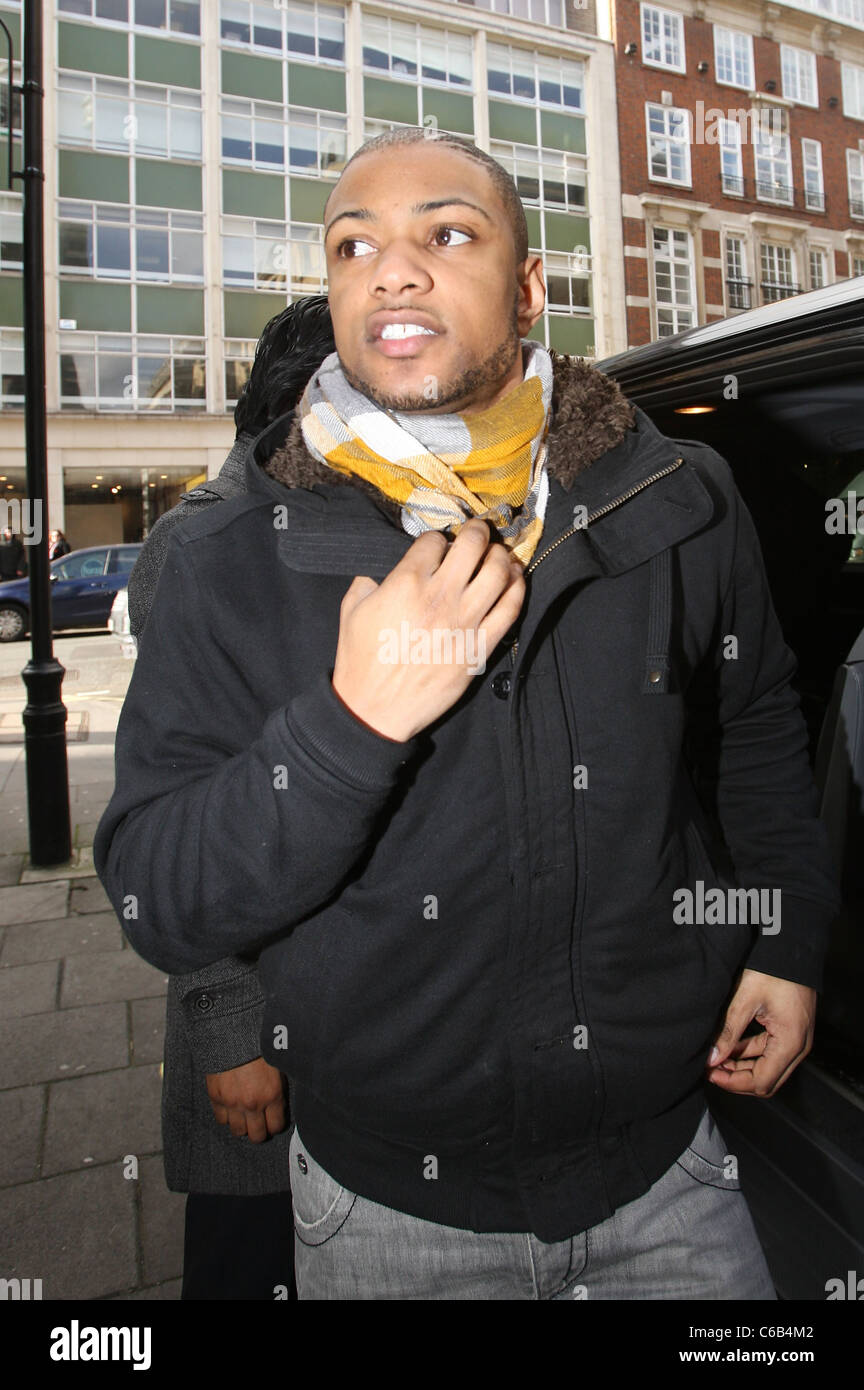 Jonathan Gill aka JB JLS outside the BBC Radio 1 studios London ...