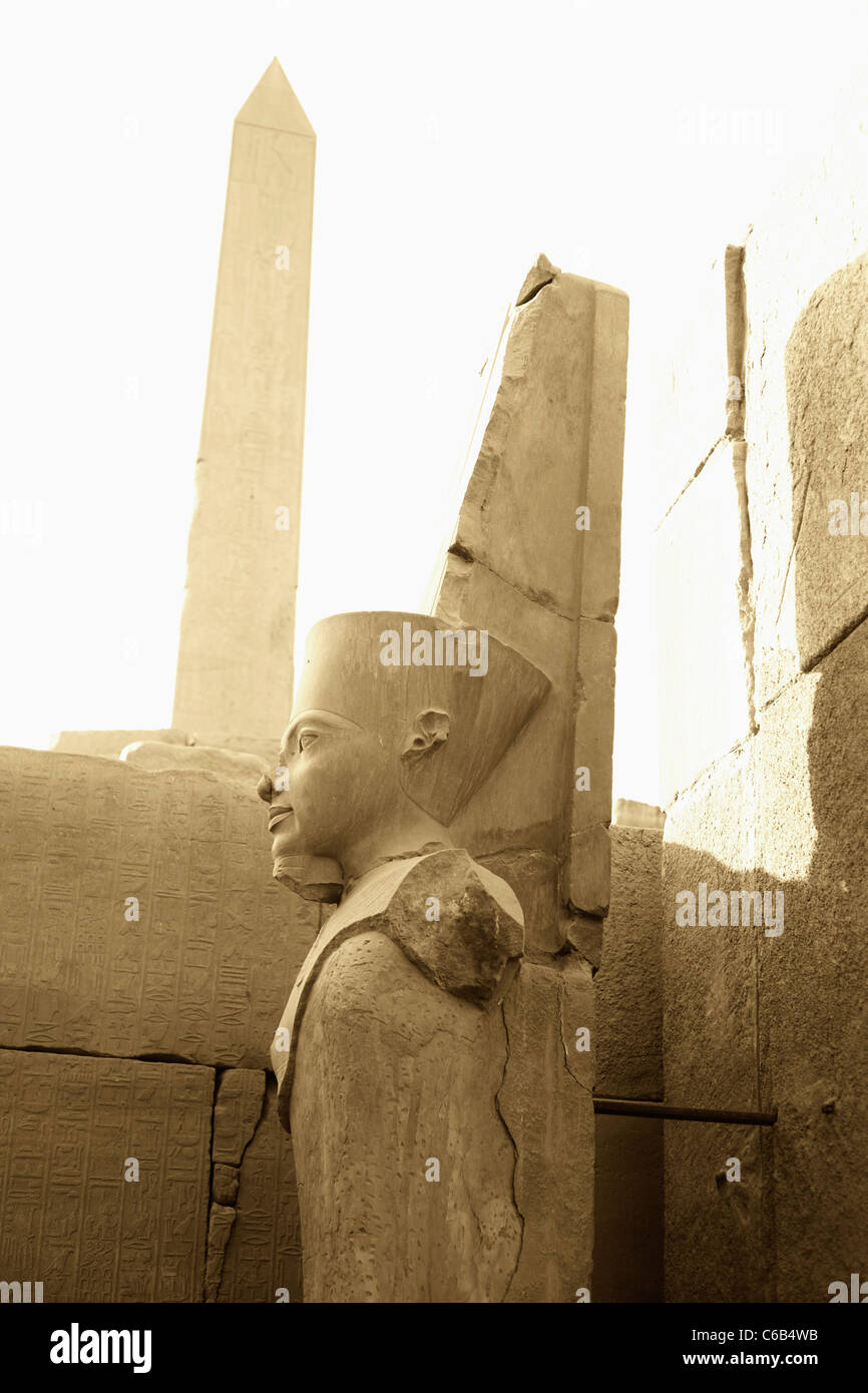 Red sandstone 18th Dynasty Amun and Amunet Dyad statue in the Court of ...