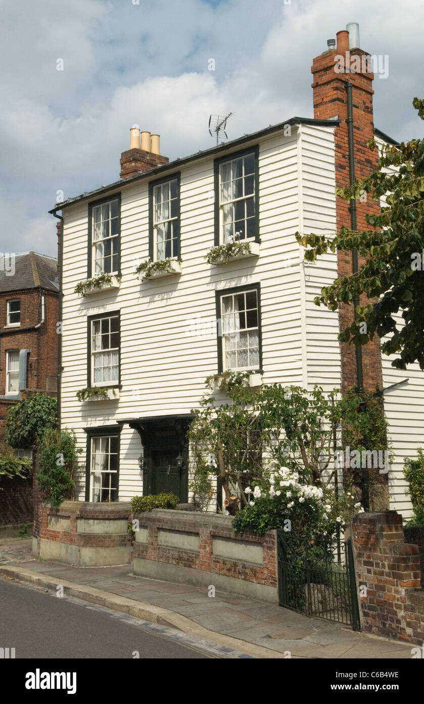 Rochester Kent. Salisbury Villa Epaul Lane white clapperboard building ...
