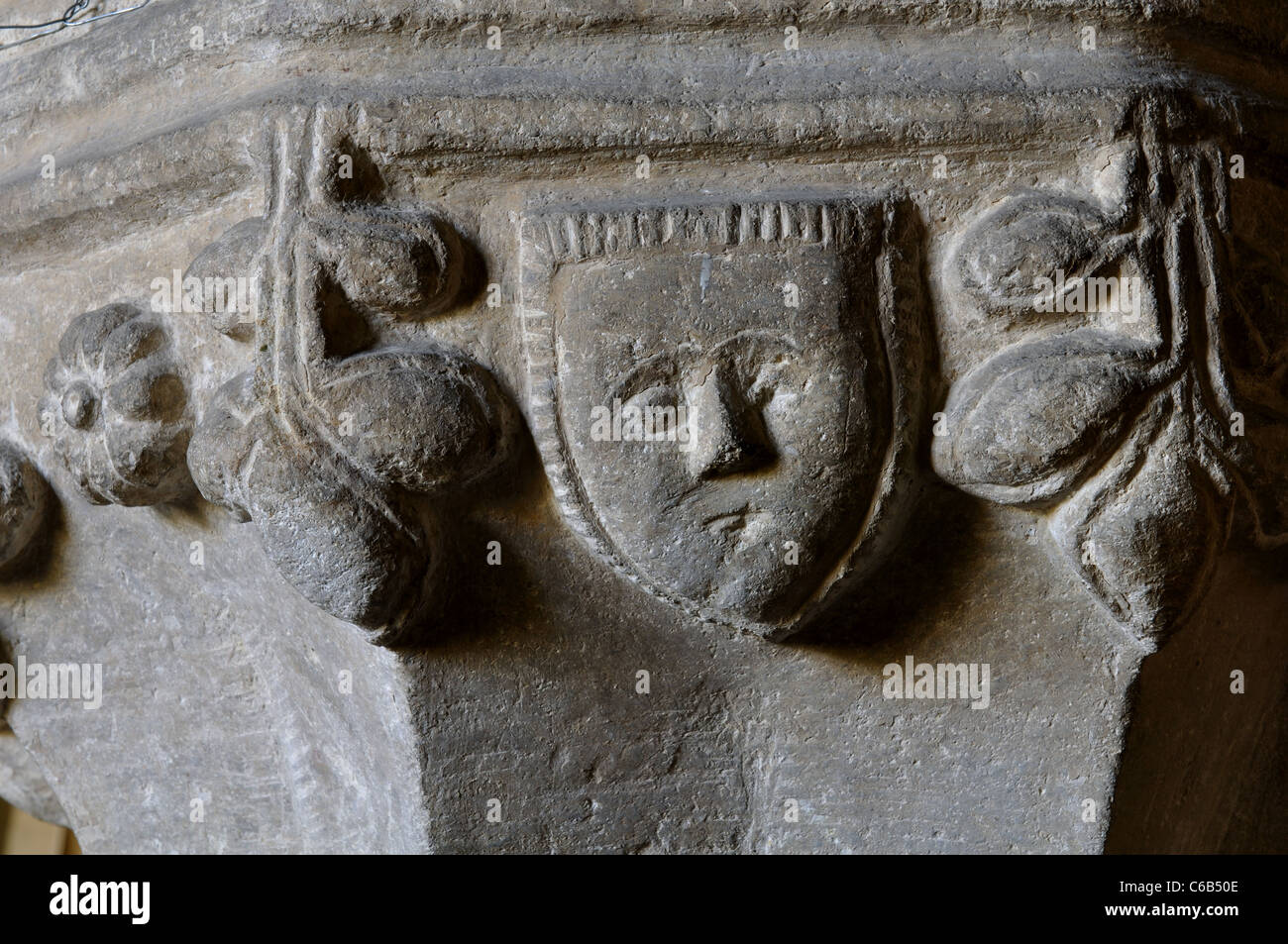 Carved capital in St. John the Baptist Church, Billesdon ...