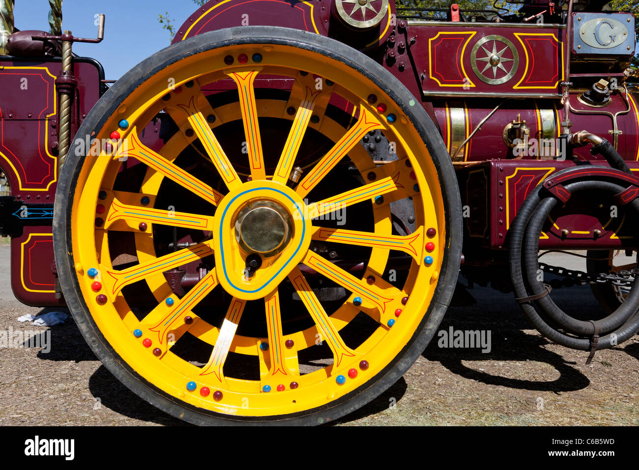 Traction engine wheel Stock Photo - Alamy