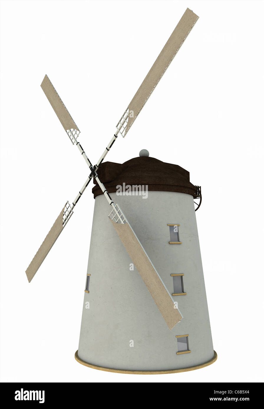 Old Windmill with Sails Stock Photo - Alamy