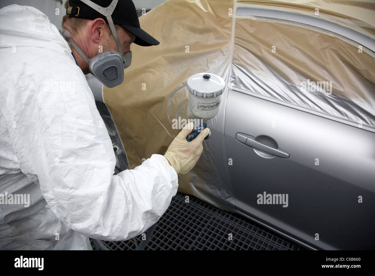 A vehicle painter lacquering a car, Iserlohn, Germany Stock Photo - Alamy