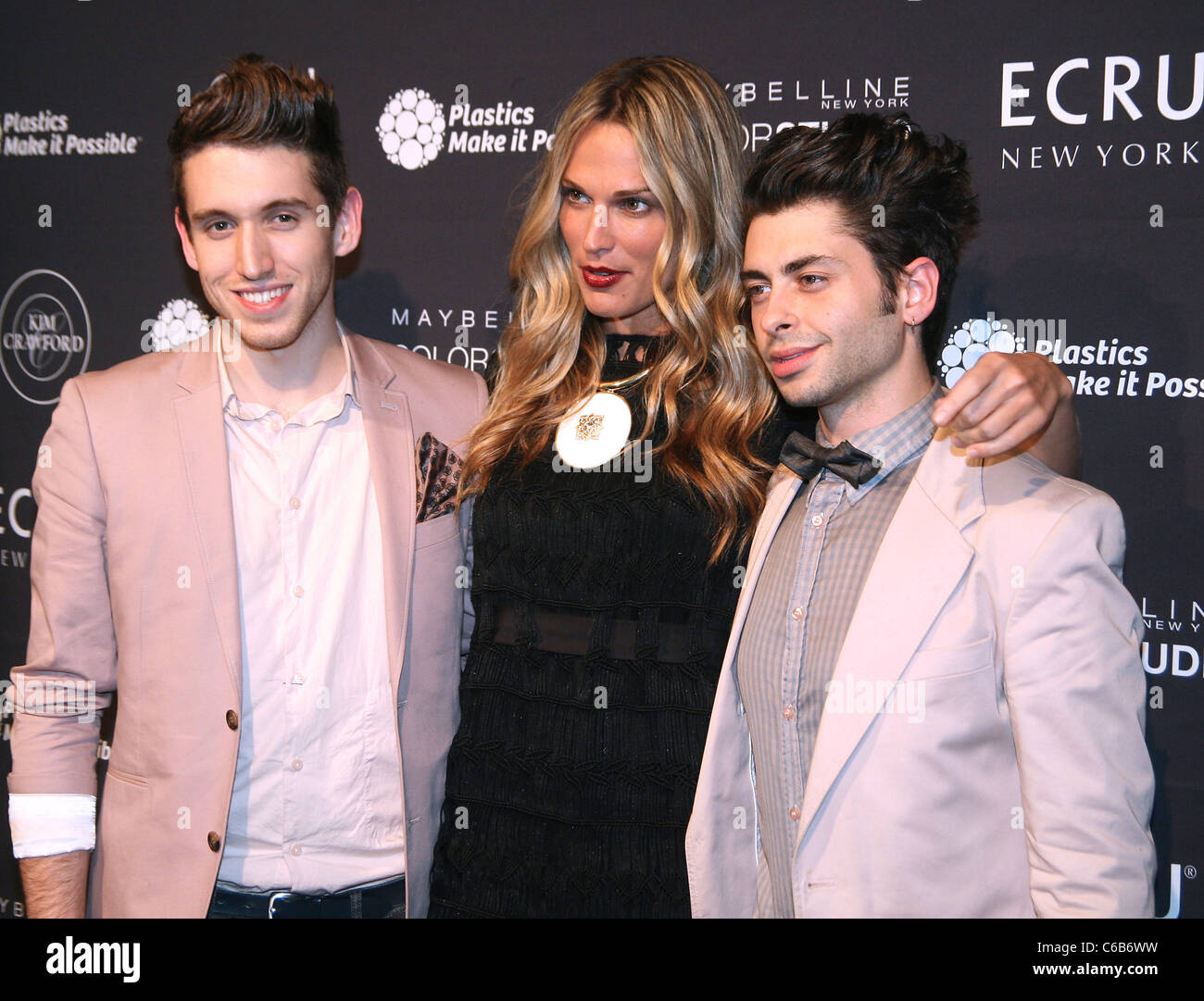 Daniel Feld of WesFeld, Molly Sims and Wesley Nault of WesFeld Gen Art ...