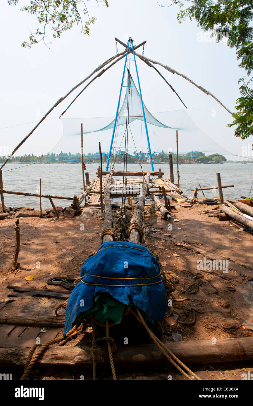 The Chinese Fishing Nets in Fort Cochin or Kochi, Kerala, India Stock ...
