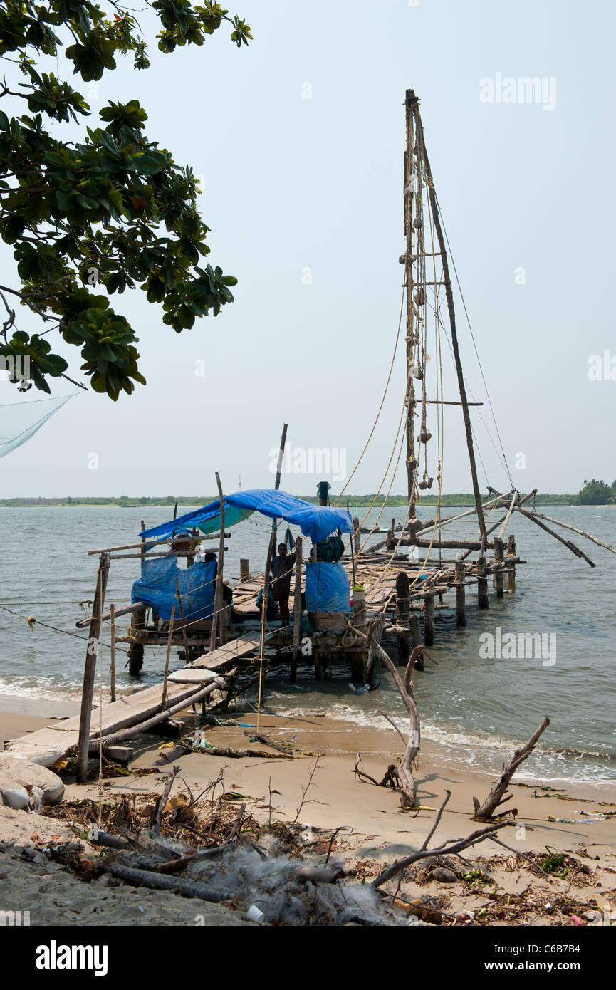 The Chinese Fishing Nets in Fort Cochin or Kochi, Kerala, India Stock ...